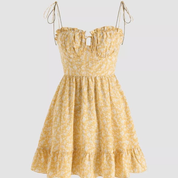 Dresses | Yellow Floral Dress | Poshmark